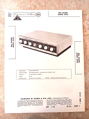 Original NOS Sams Photofact Folder 434-4 BELL SOUND 3030 6V6GT ...