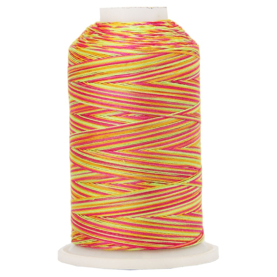 VARIEGATED MULTICOLOR 100% COTTON THREAD 600M BY THE SPOOL - SEWING ...