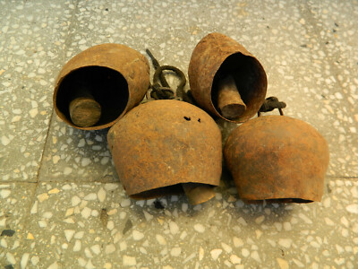 Lot of Four Antique Farm Bells Sheep Cow Goat Primitive | eBay