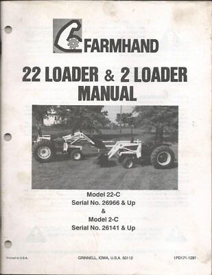 Farmhand Model 22-C & 2-C Loader Operators Owners Manual 1PD171-1291 | eBay