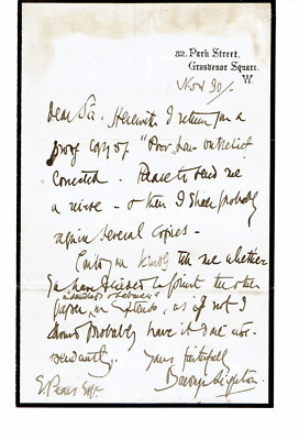 BALDWYN LEIGHTON, 8TH BARONET 19thC AUTOGRAPH LETTER to Historian EDWIN ...