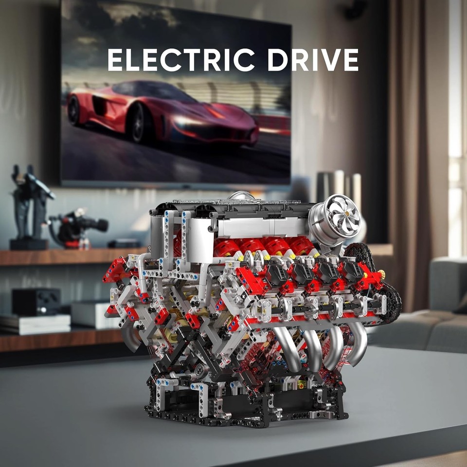 V8 Engine Building Blocks Sets, V8 Engine Model Kit That Runs, MOC ...