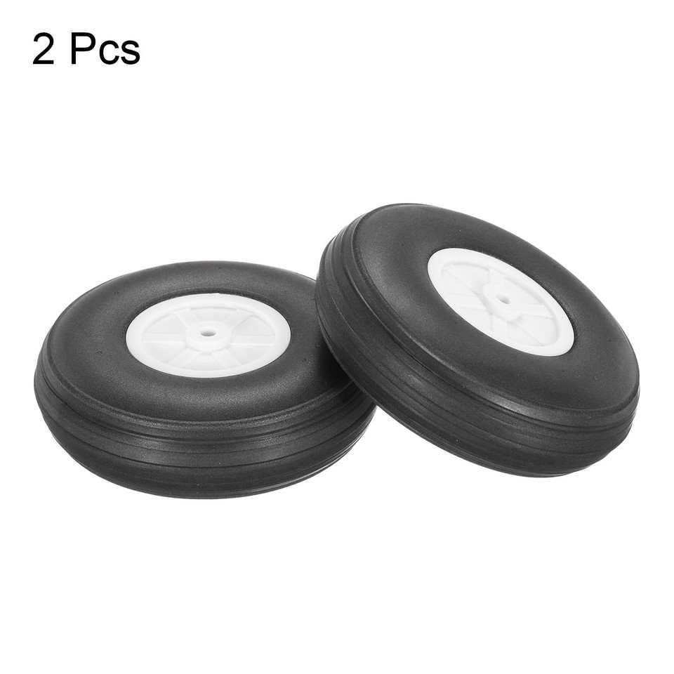 MECCANIXITY 2 Pcs RC Airplane Wheels, 3 Inch OD Plane 3 Inch, Black ...