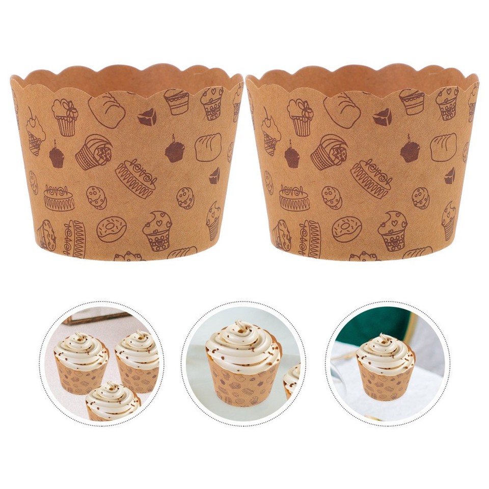 50 Pcs Single-use Muffin Wrappers Party Cupcake Baking Holder Cups for ...