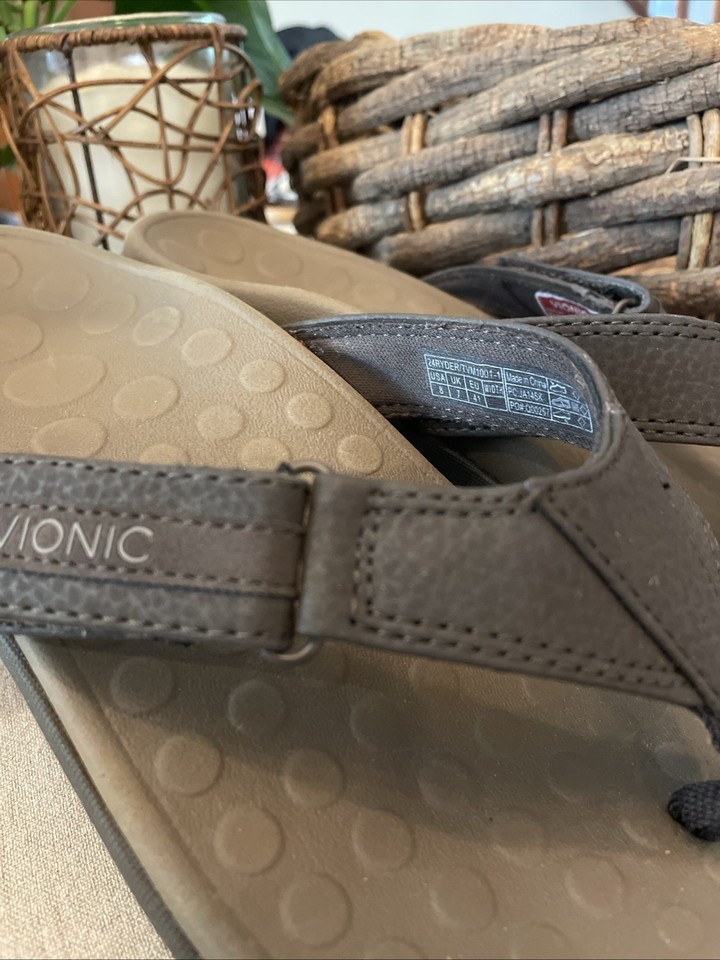 Vionic Women's Brown Thong Sandals Sz 8 US PATTY Arch Support Comfort ...