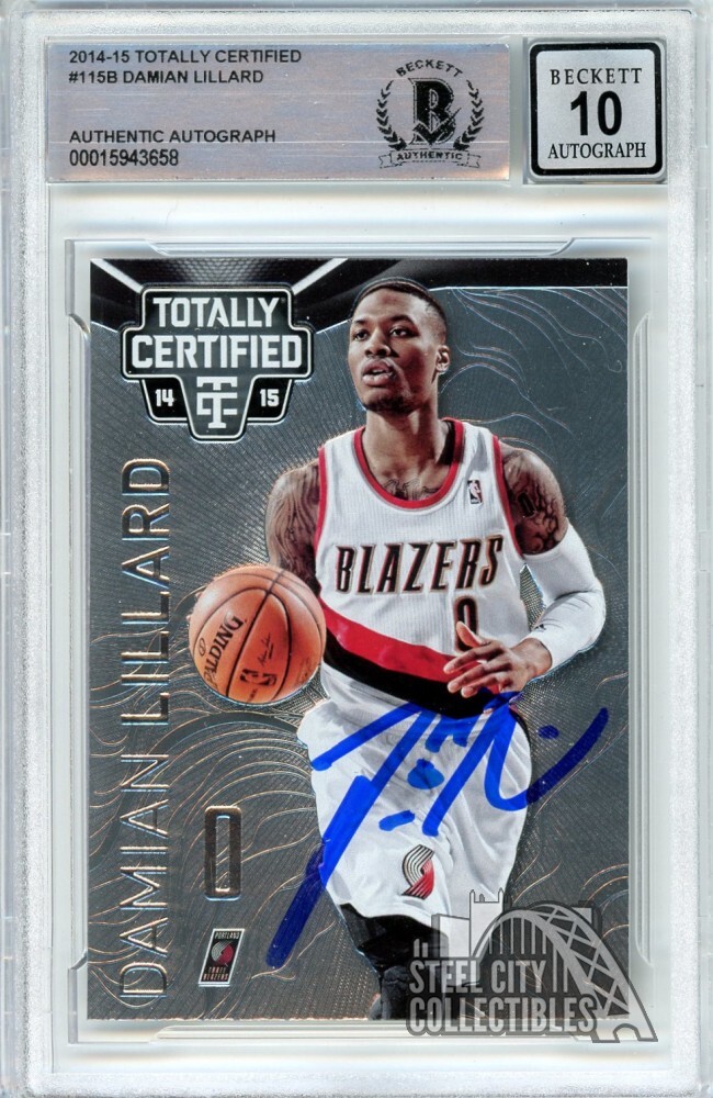 Damian Lillard 2014-15 Panini Totally Certified Autograph Card #115 BAS ...