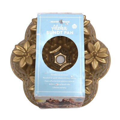 Nordic Ware Gold Aloha Pineapple Hawaii Bundt Cake Pan Cast Aluminum 10 ...