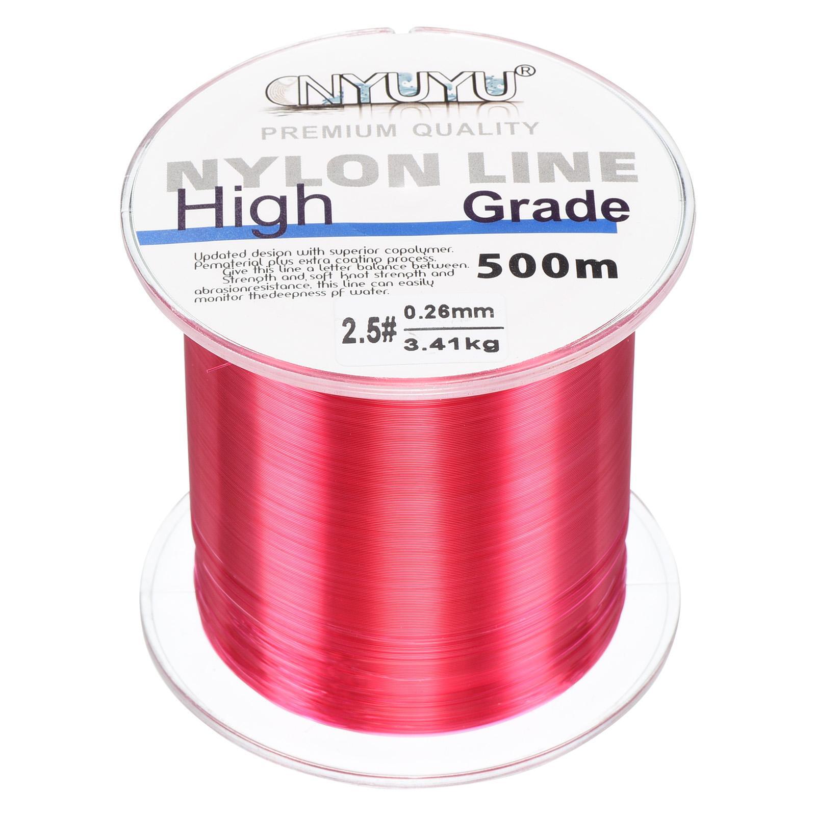 Nylon Fishing Line 547Yard 8Lb Monofilament Fluorocarbon Coated Fuchsia ...