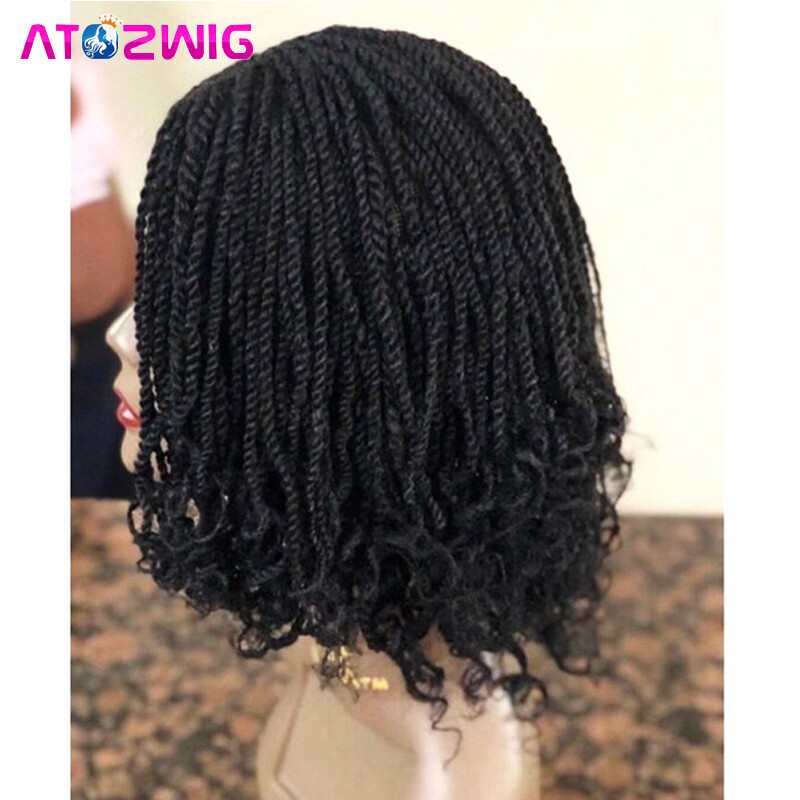African Braided Wigs Micro hair Wig Brown Black Braids Wig for African ...