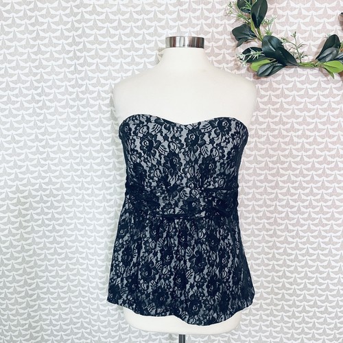 Torrid Black Lace Silver Tube Top Strapless Blouse Old Logo Plus Size 0 ...