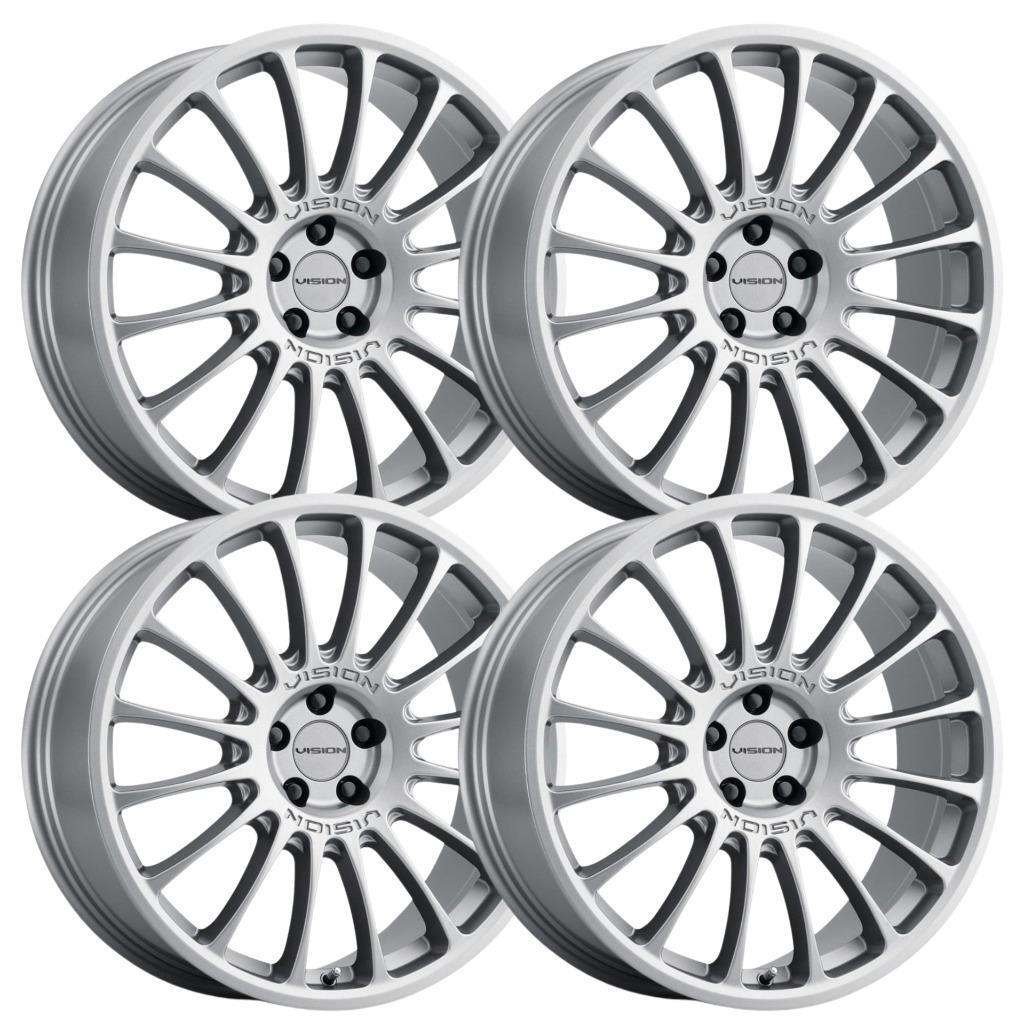 (Set-4) Vision 477 Monaco 17x7 5x4.5 5x114.3 38mm Graphite Wheels Rims ...