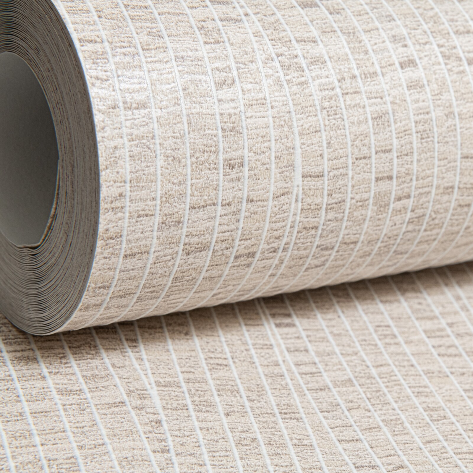 Arthouse Beige Brown Almond White Stripe Textured Paste The Wall ...