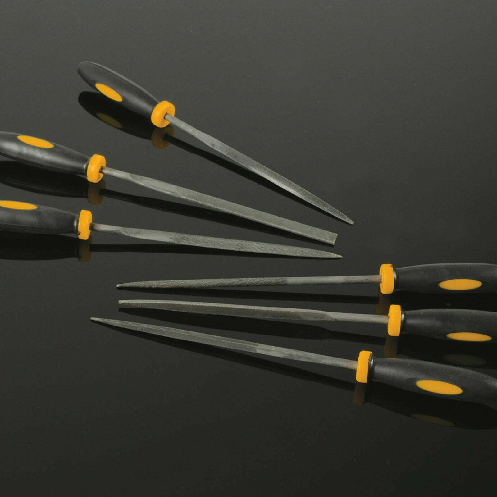 Needle File Filing 6 Piece Precision Tool Set with Cushion Grip Handles ...