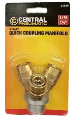 3 -way Quick Coupling Manifold Central Pneumatic I/M 1/4" | eBay