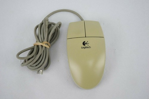 Logitech M-S34 PS/2 Vintage White Ball Mouse | eBay