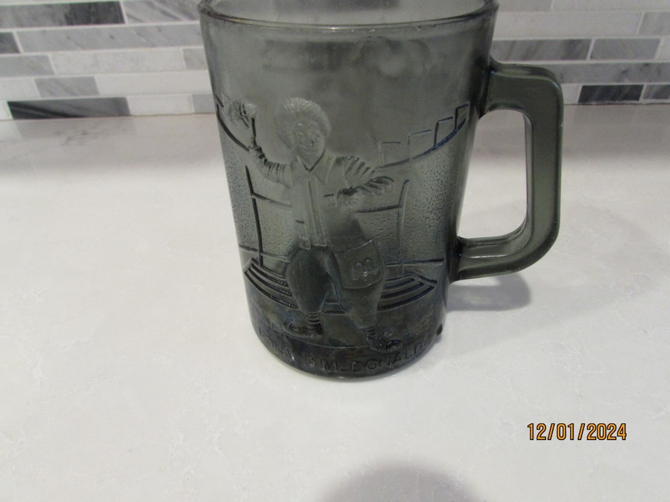 Vintage 1970's McDonalds Smoked Glass Mug with Ronald McDonald Playing ...