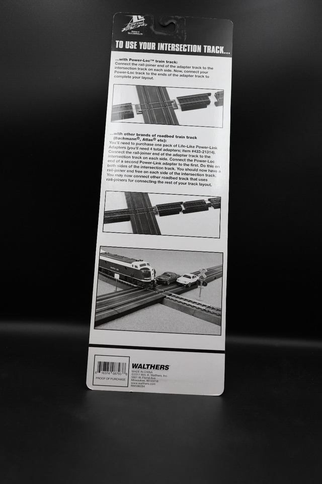 LIFE-LIKE RACING HO 433-9158 RACE & TRAIN INTERSECTION SLOT CAR TRACK 3 ...