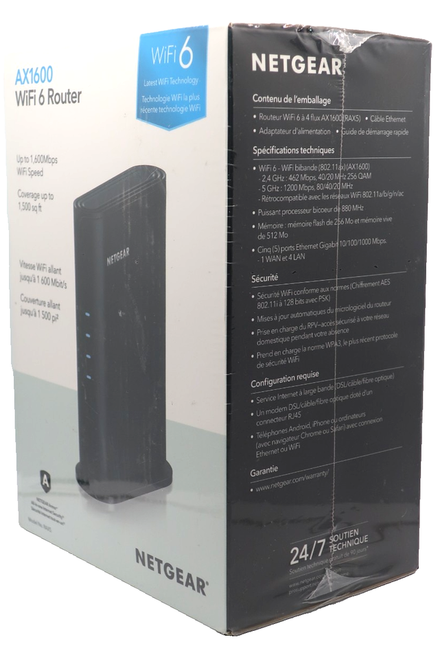 NETGEAR AX1600 Wi-Fi 6 Router RAX5 4-Stream Dual-Band Black NEW | eBay