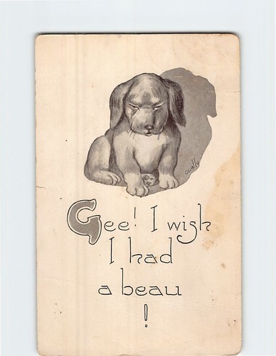 Postcard "Gee! I Wish I had a Beau" Angry/Upset Dog Art Print | eBay