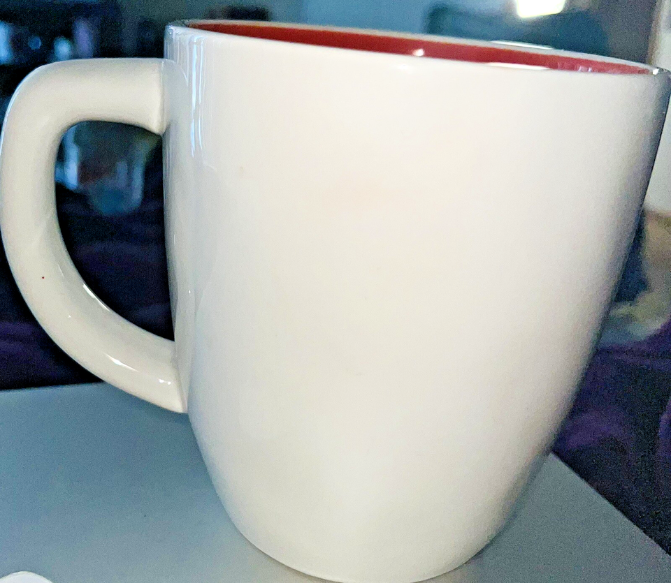 Rae Dunn 'Out of Office' Mug - white with bright orange inside | eBay UK