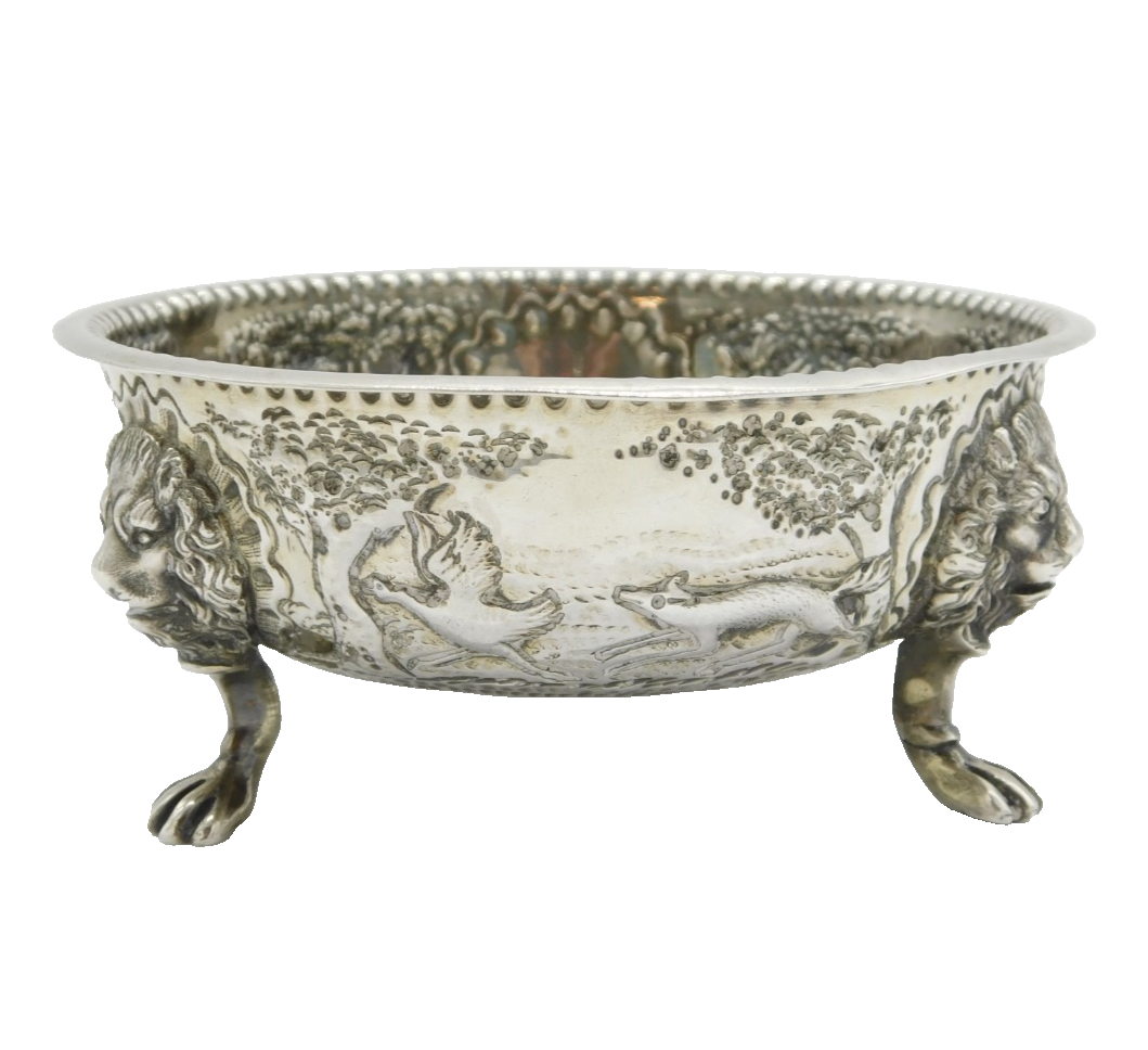Edwardian Sterling Silver Countryside Pattern Bowl Antique 1907 London ...