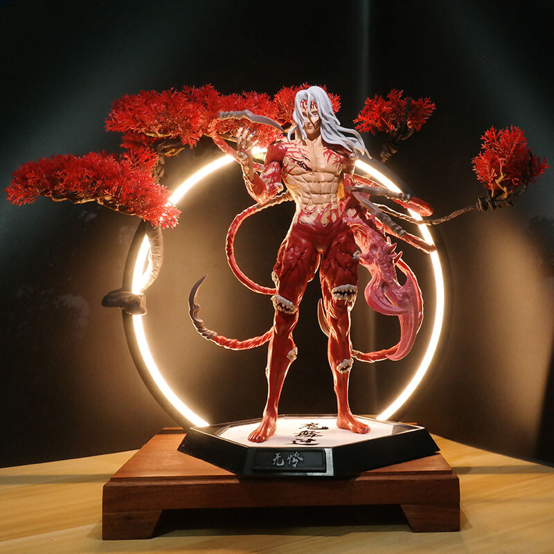 Demon Slayer Tanjirou Douma Kokushibou PVC Figure W/LED Light Base Lamp ...