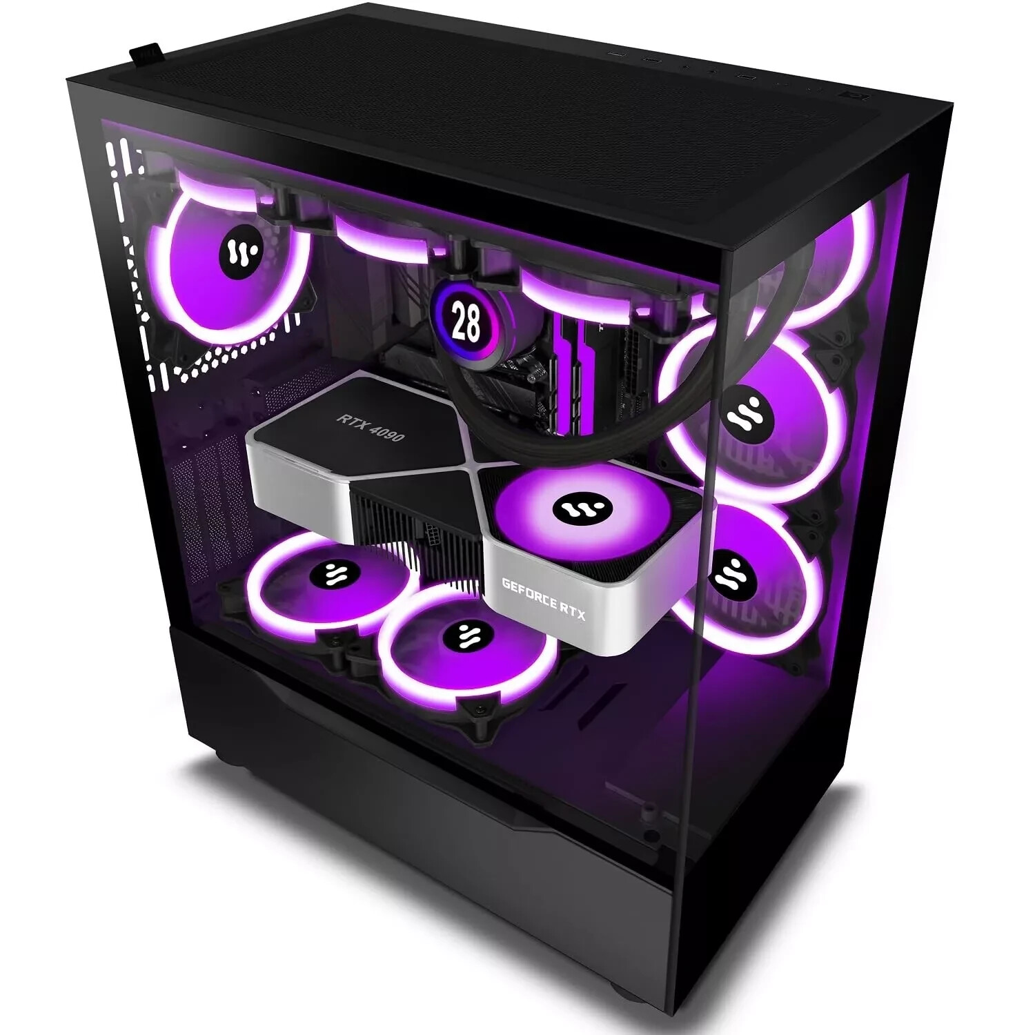 KEDIERS PC Case 4 PWM ARGB Cases Fans,E-ATX Mid Tower Gaming Computer ...