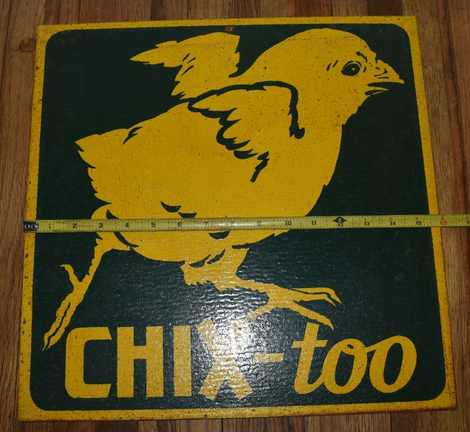 Vintage 16x16 Dekalb Chix Too Masonite Chicken Advertising Farm SIGN | eBay