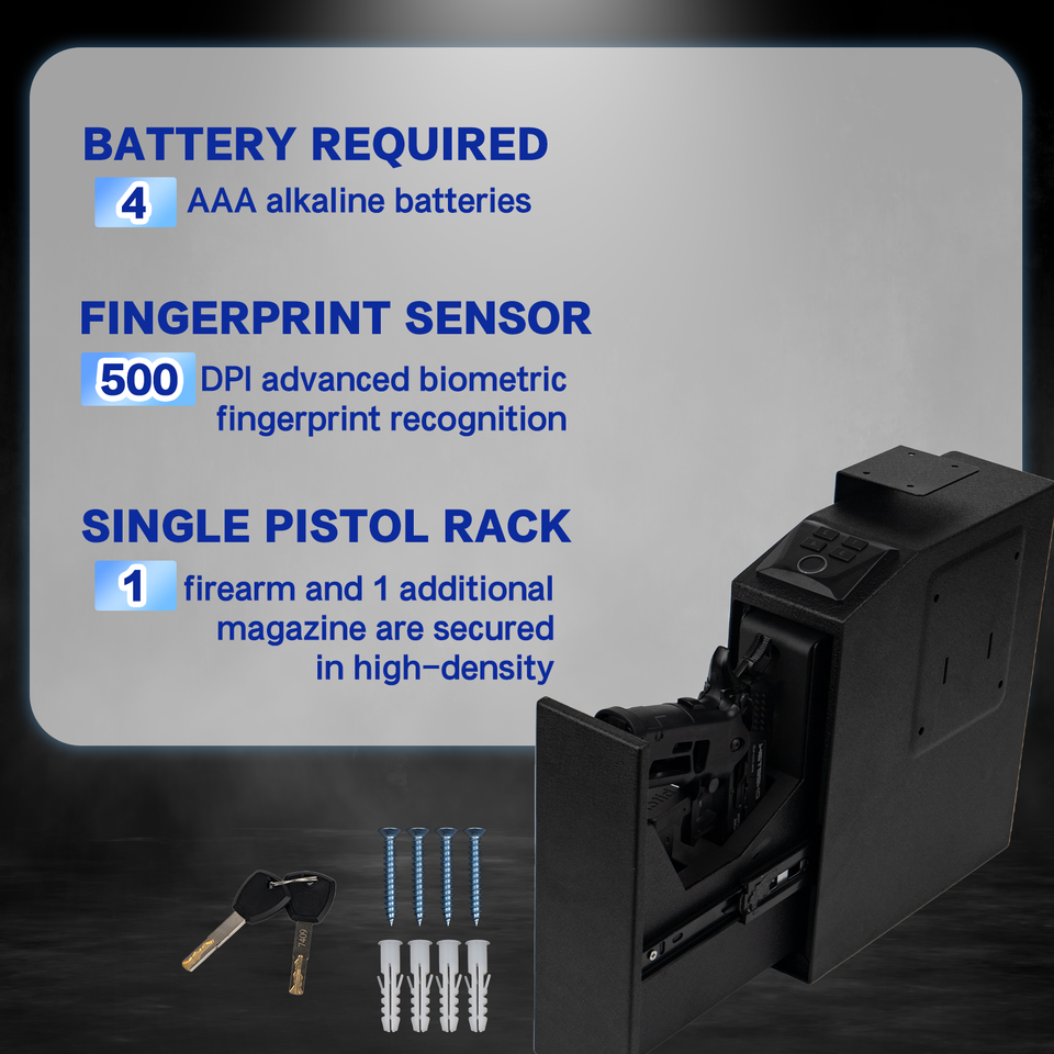 Biometric Slider Handgun Gun Safe for Nightstand, Desk, Bed Side,Truck ...