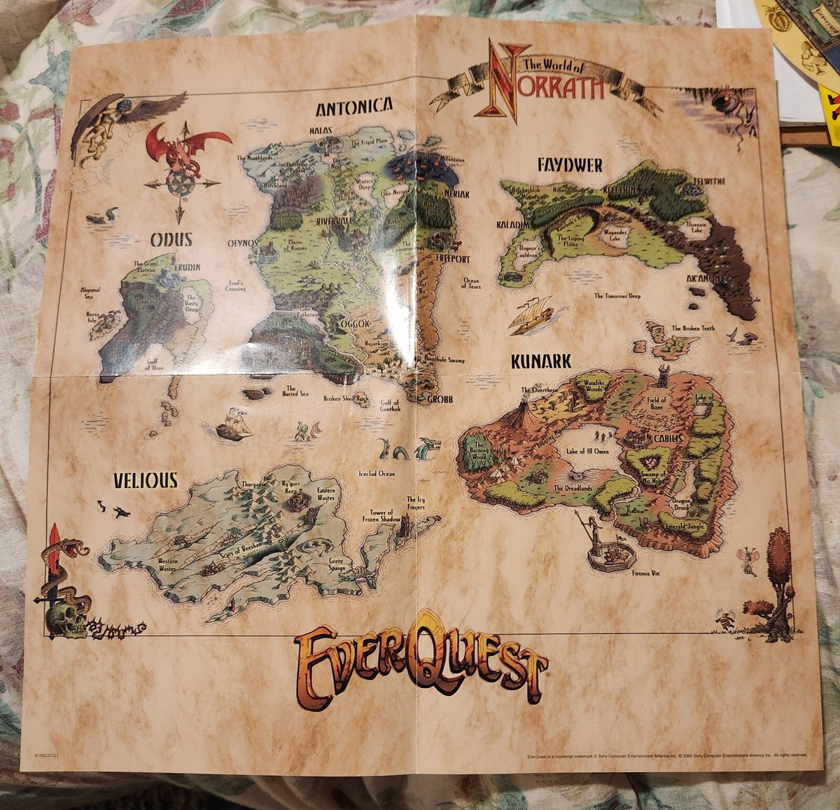 Everquest Original Map Everquest World Of Norrath Map" Mouse Pad For
