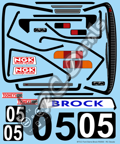 1/10 Touring Car Decal Set BTCC Ford Sierra Cosworth Brock RS500 1989 ...