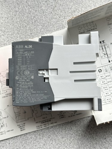 NEW ABB AL26-30-10 CONTACTOR 40A-28A, 600V, 24VDC COIL, 1NO ...