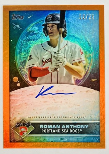 #/25 Roman Anthony Auto 2024 Topps Pro Cornerstones Orange Refractor ...
