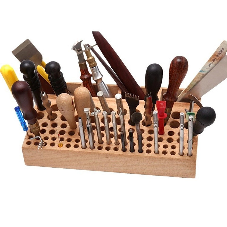 Leather Craft Tool Holder Organizer Home Leather Working Portable Wood ...