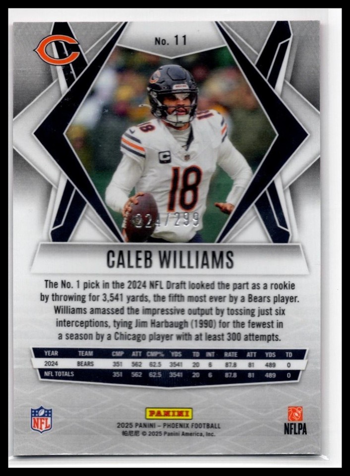 2025 Panini Phoenix #11 Caleb Williams Pink Hyper Prizm #/299 | eBay