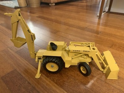 Vintage ERTL Ford 755A Backhoe Loader 1/12 Diecast Metal Tractor Farm ...