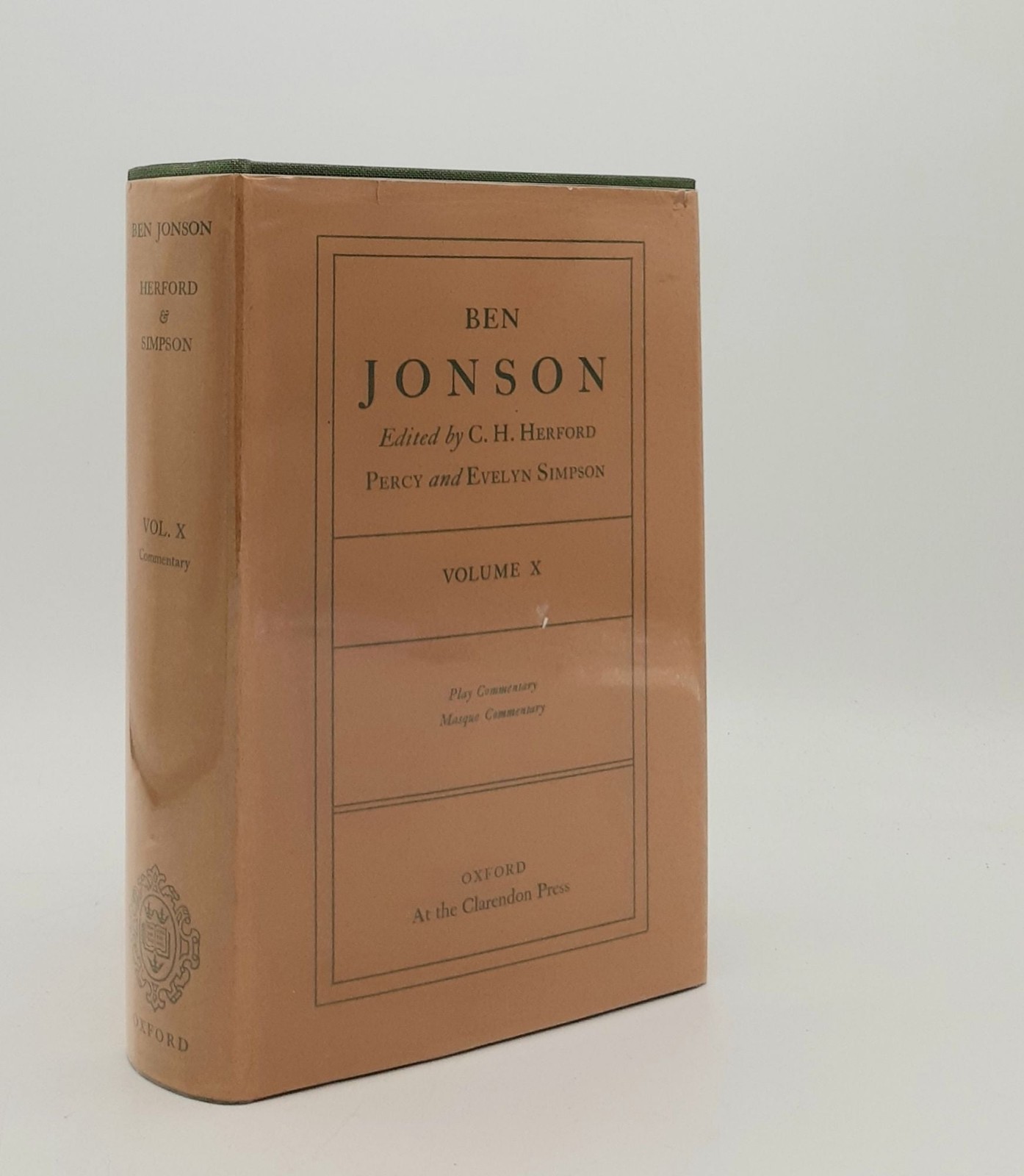SIMPSON Percy HERFORD C H. / BEN JONSON Volume X Play Commentary Masque ...