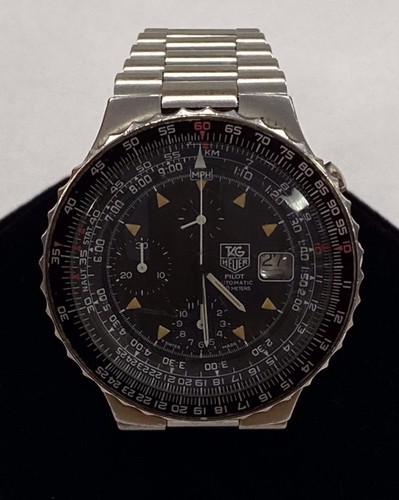 VINTAGE TAG HEUER PILOT CHRONOGRAPH STAINLESS STEEL 42mm AUTOMATIC ...