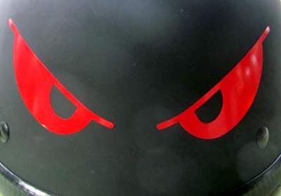 MOTORCYCLE HELMET EVIL EYES VINYL DECAL STICKER EVIL EYES GLOSS ...