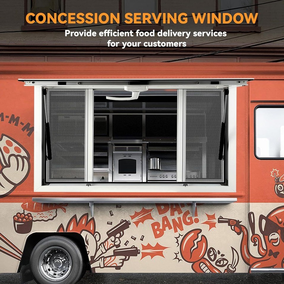 60"L x 36"W Concession Stand Serving Window Food Truck Service Awning ...
