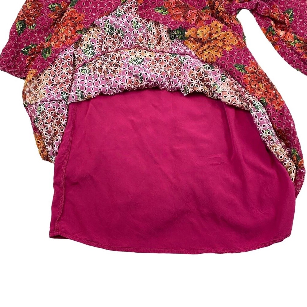 Farm Rio X Anthropologie Eyelet Tiered Tunic Dress XS - Gem