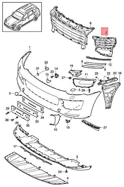 Genuine PORSCHE Cayenne 92A Grille Left Satin black 958505681509B9 | eBay