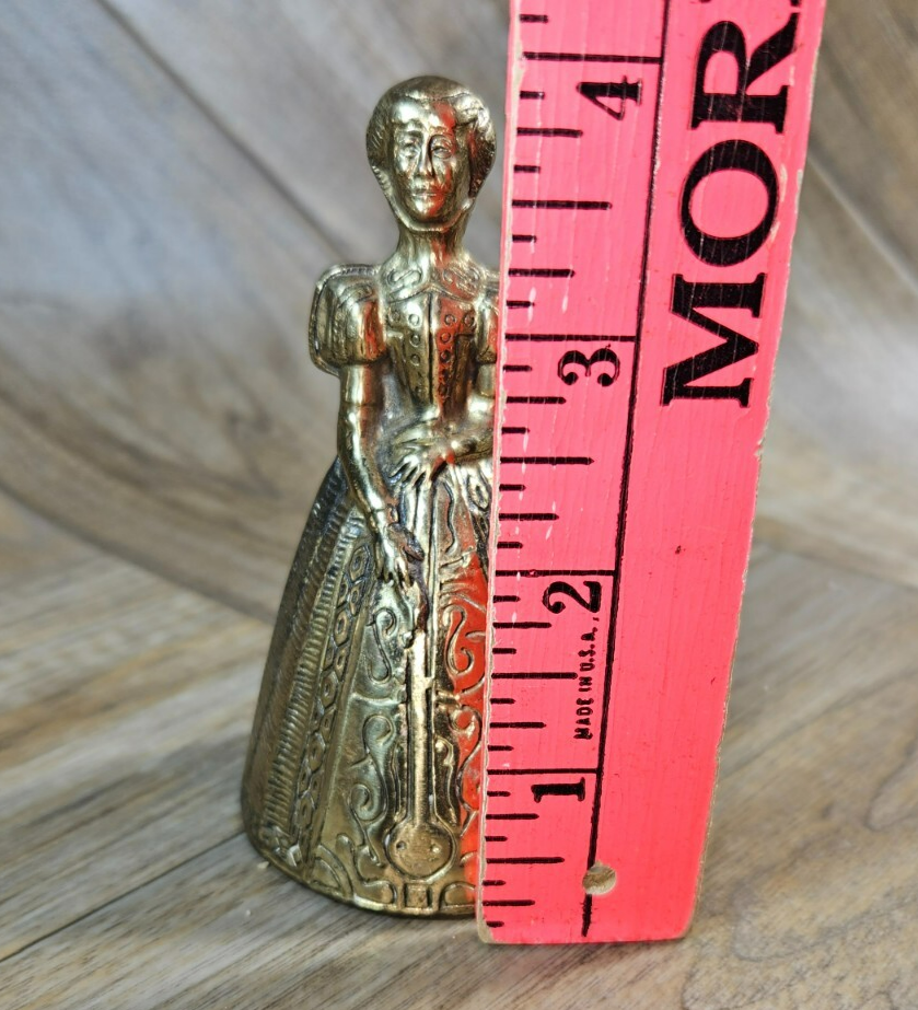 Vintage Bronze / Brass Maiden Victorian Lady Bell England Figural Tea ...