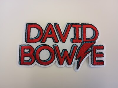 David Bowie Bolt Name 4 x 2 Inch Iron On Patch | eBay