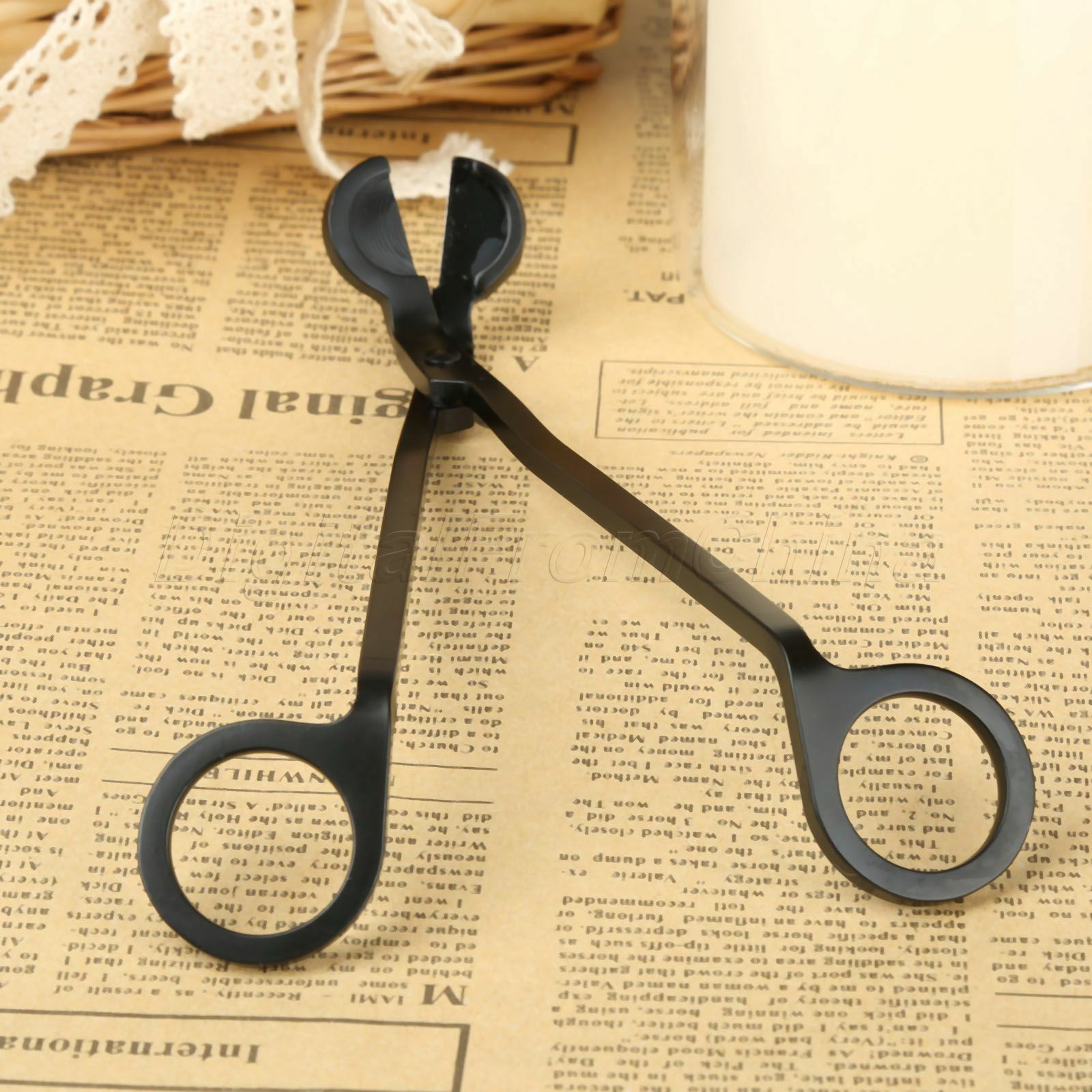 Black Stainless Steel Candle Wick Snuffers Oil Lamp Trimmer Scissors ...