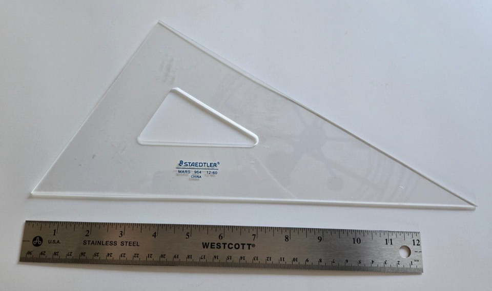 STAEDTLER MARS 964 12-60 Professional Drafting Triangle Measuring Tool ...