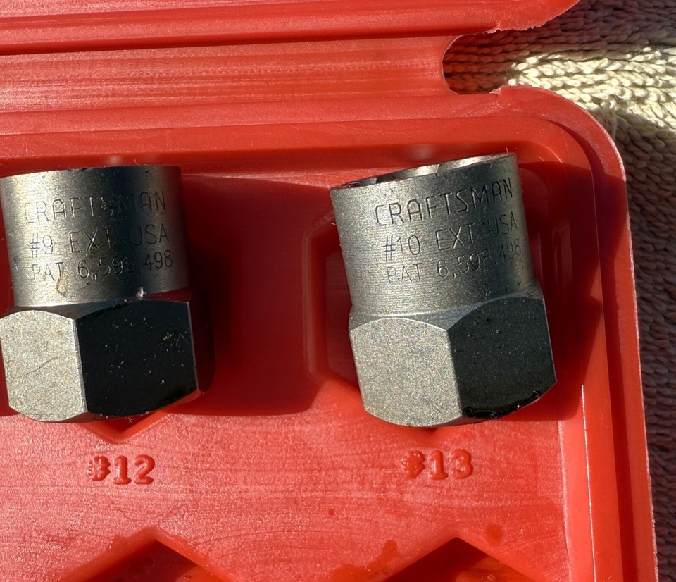 CRAFTSMAN 5 PC #3 #5 #7 #9 #10 EXT BOLT NUT REMOVER NUT EXTRACTOR ...