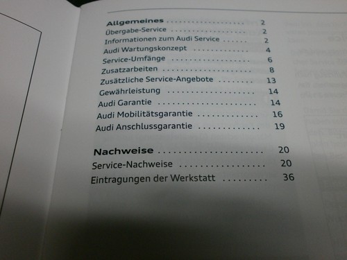 Original Audi - Serviceplan Serviceheft für A1,A3,A4,A5,A6,A7,A8,Q3,Q5 ...