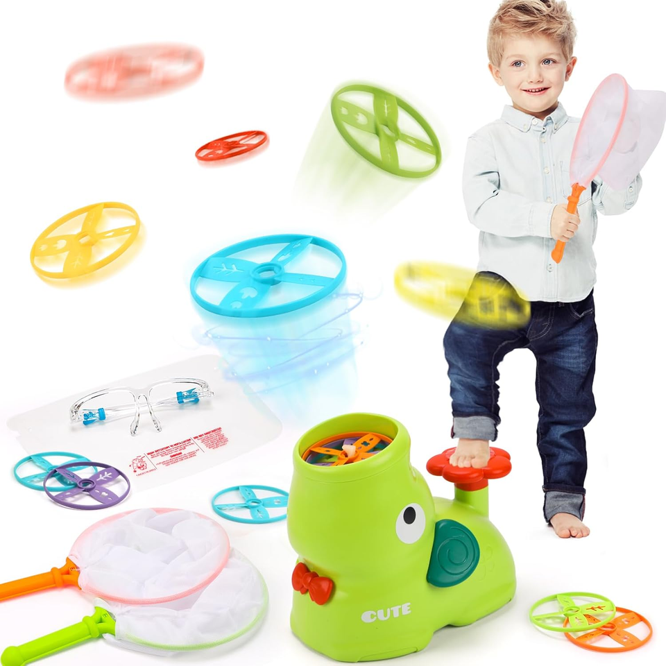 Indoor Outdoor Toys for 3+ Year Old Kids - Flying Discs Launcher Toy ...