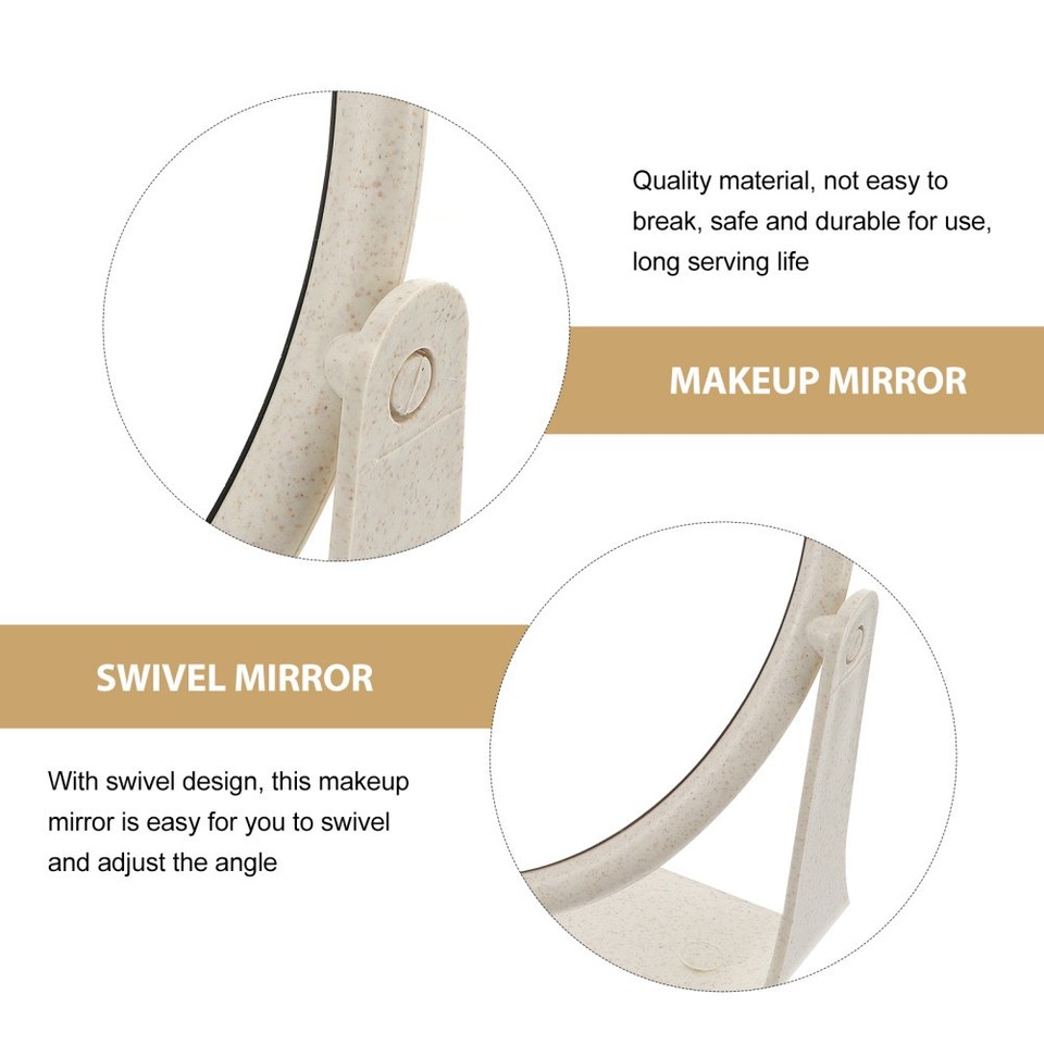 Standing Cosmetic Mirror Oval Shape Double Sided Rotating Desktop ...